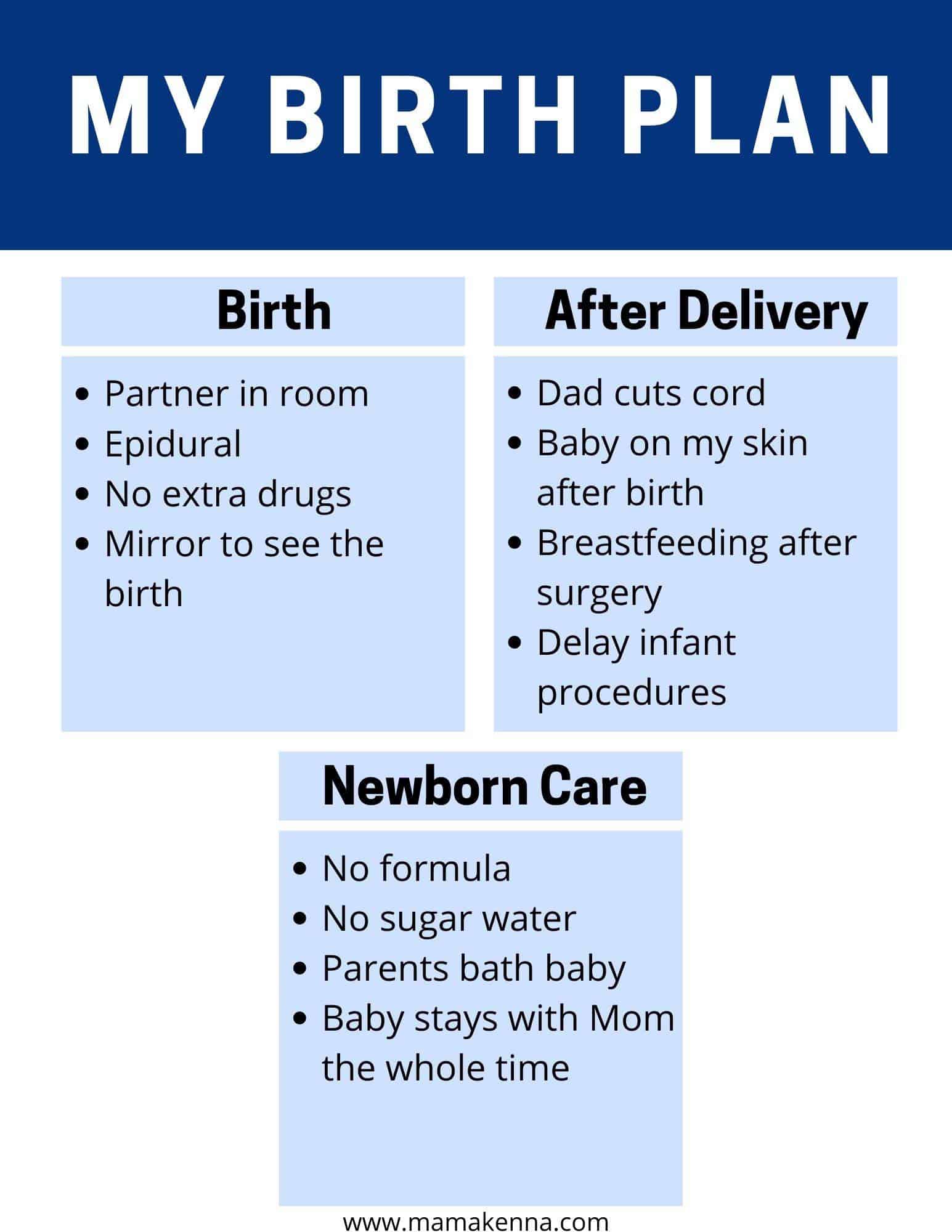How to Make the Perfect Birth Plan for First Time Moms (plus examples ...